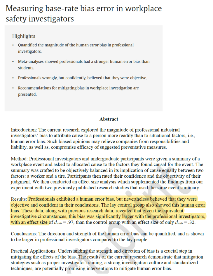 Constructions of “Human Error” (Mini-Compendium) – SafetyInsights.org