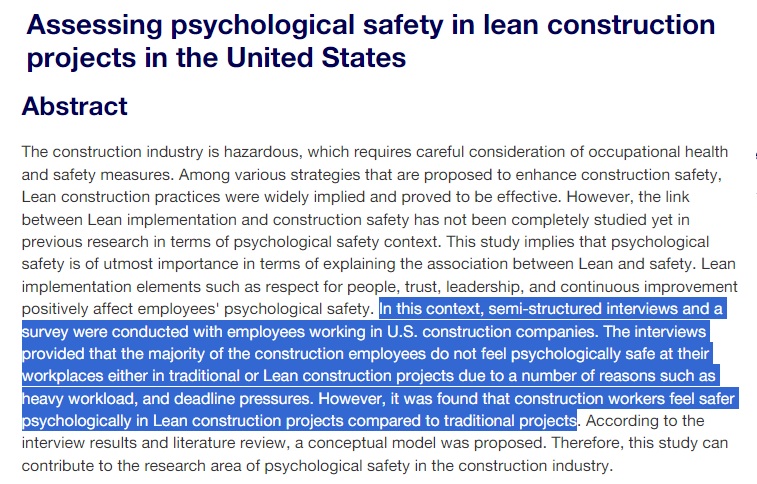 Links between psychological safety and performance in Lean vs non-Lean ...