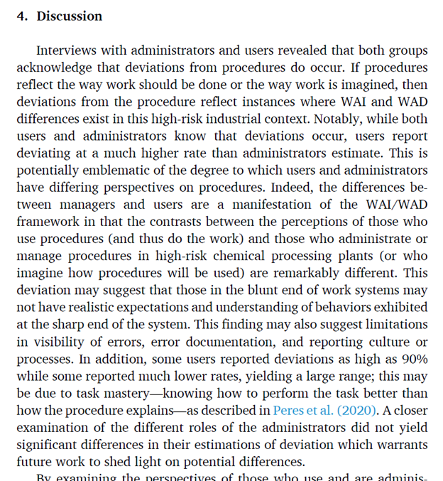 The realities of procedure deviance: A qualitative examination of ...