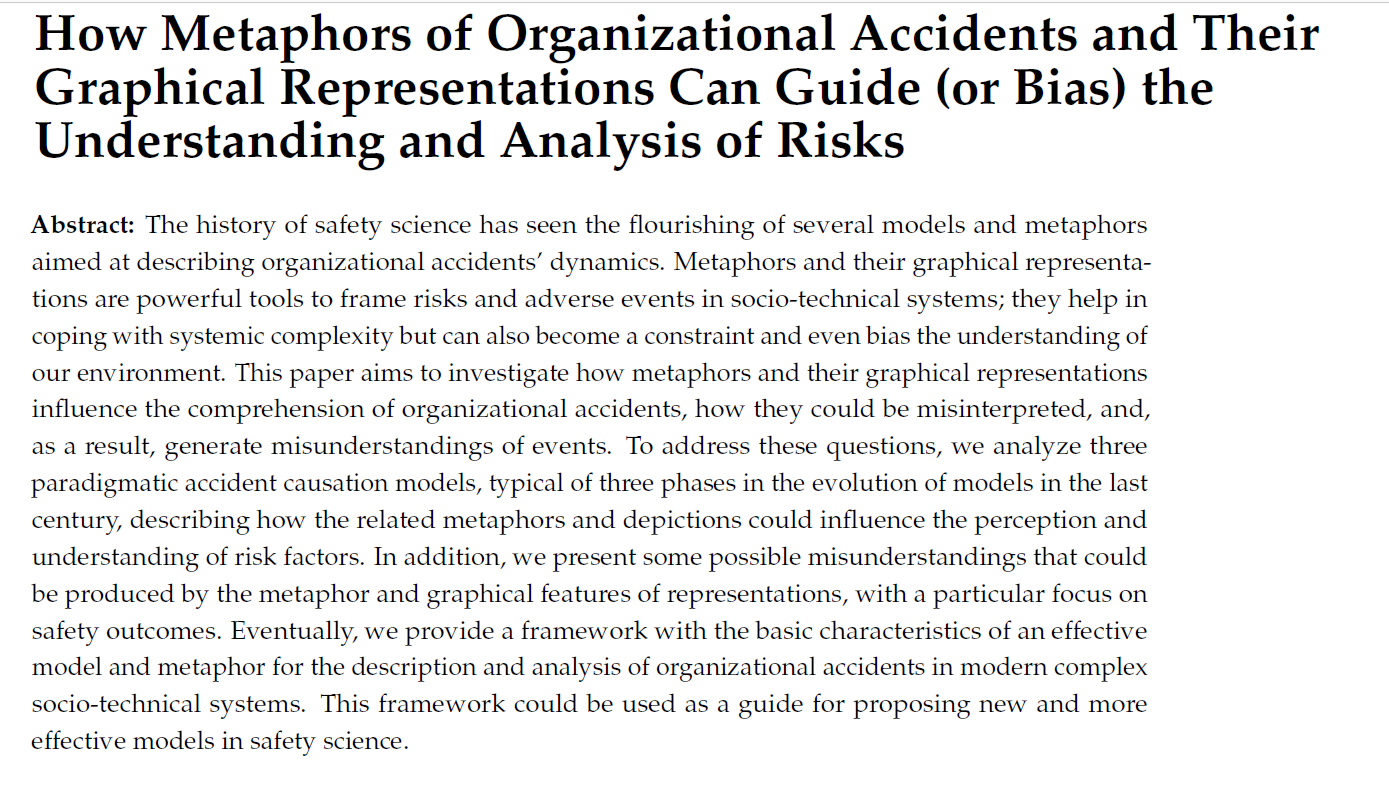 How Metaphors of Organizational Accidents and Their Graphical ...