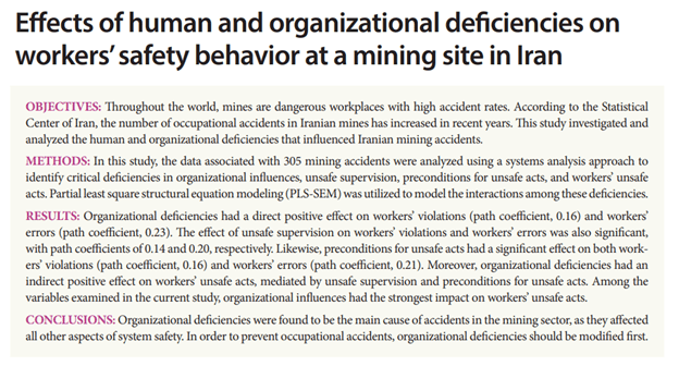 Effects of human and organizational deficiencies on workers’ safety ...