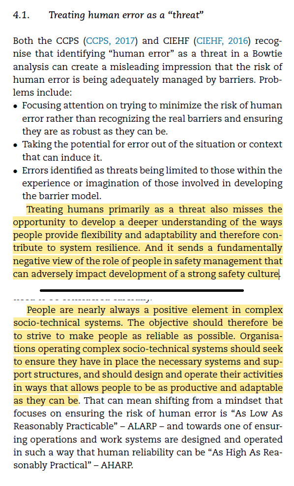Human performance in barrier thinking: problems with “human error ...