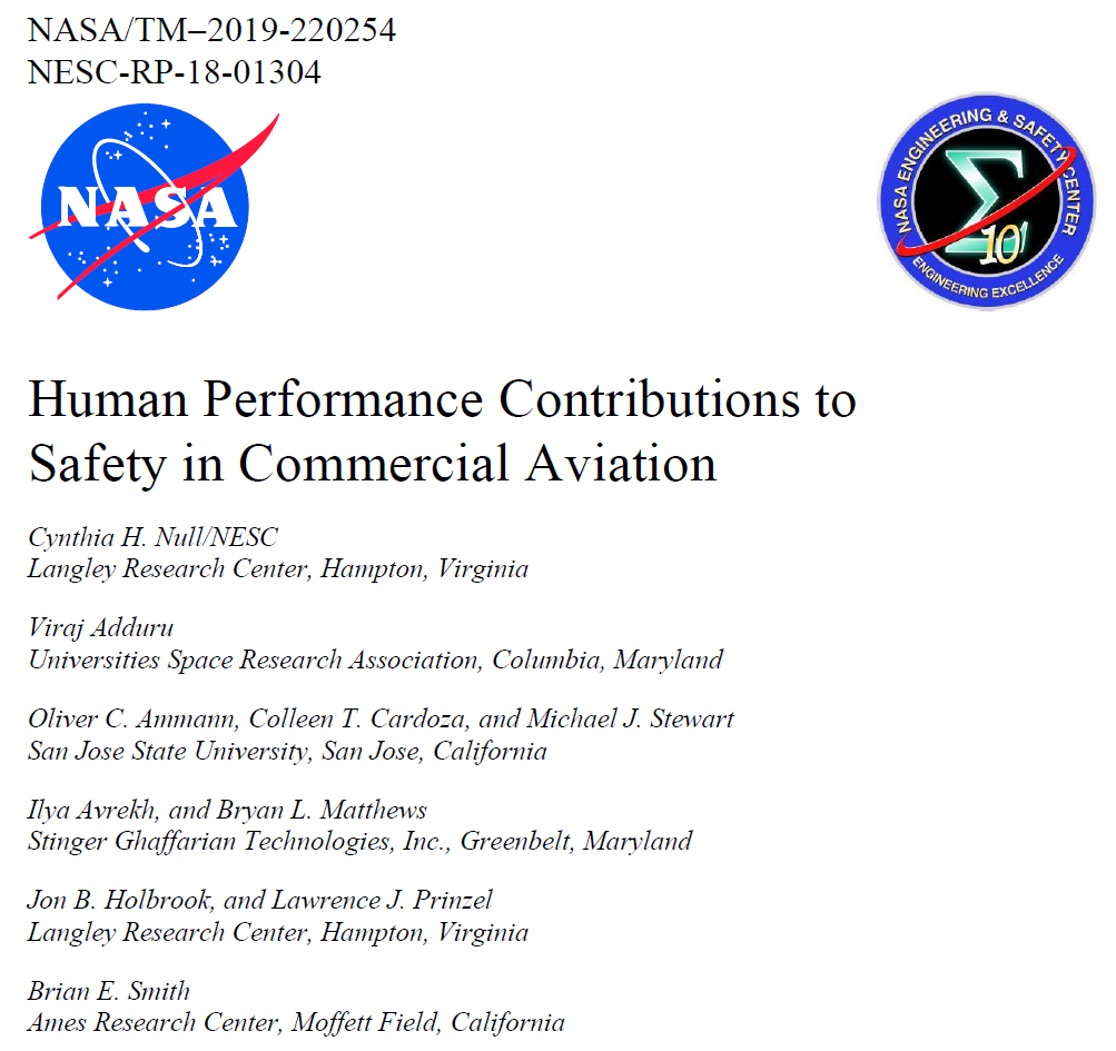 NASA report drawing on S-II/Resilience Engineering: Human performance ...