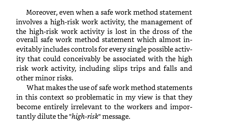 Safe Work Method Statements a “shambolic mess … with incoherent risk ...