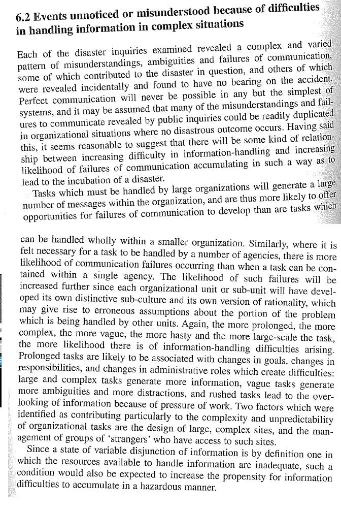 Man-made disasters: the role of communication failures in the ...