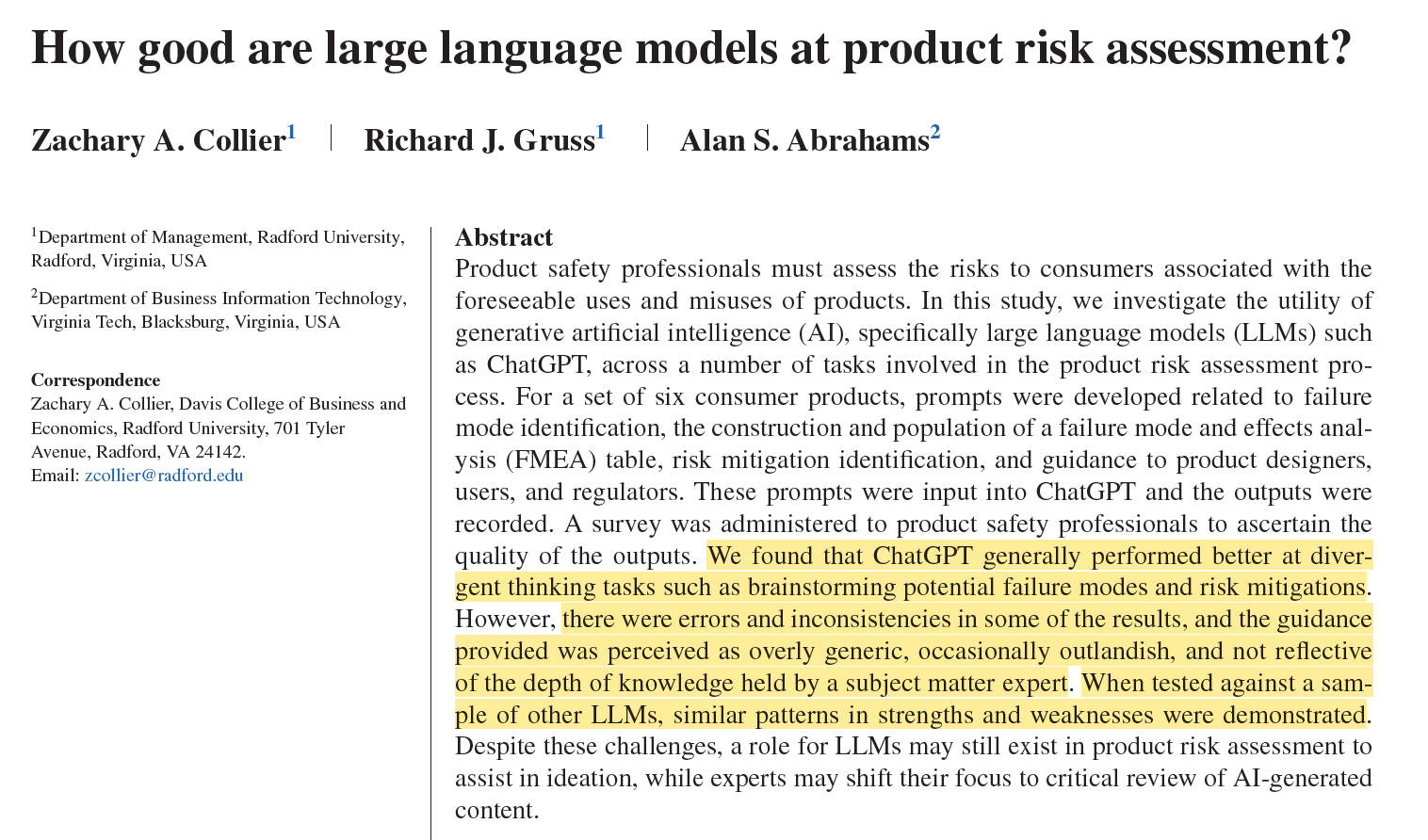 How good are large language models at product risk assessment? [Spoiler ...