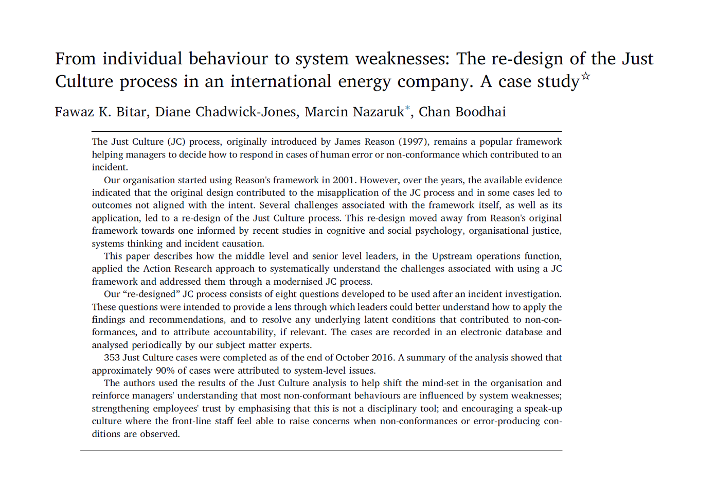 From individual behaviour to system weaknesses: The re-design of the ...