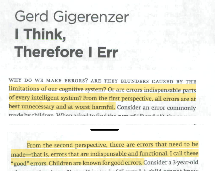 “I think, therefore I err”: An article about ‘good errors’, heuristics ...