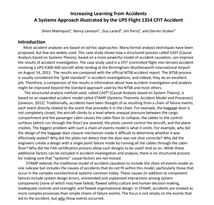 Compendium of Nancy Leveson: STAMP, STPA, CAST and Systems Thinking ...
