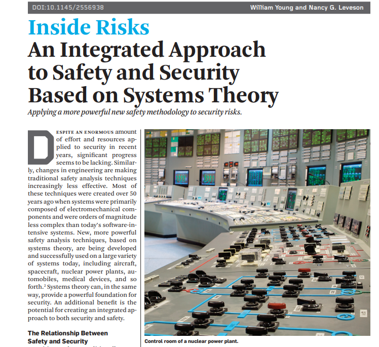 Compendium of Nancy Leveson: STAMP, STPA, CAST and Systems Thinking ...