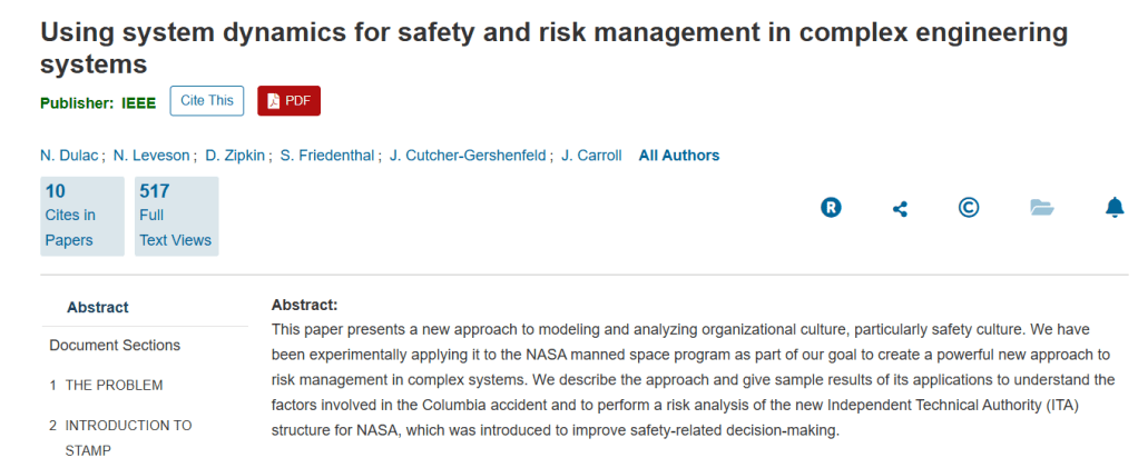 Compendium of Nancy Leveson: STAMP, STPA, CAST and Systems Thinking ...