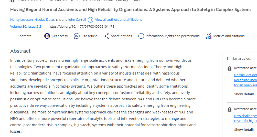 Compendium of Nancy Leveson: STAMP, STPA, CAST and Systems Thinking ...