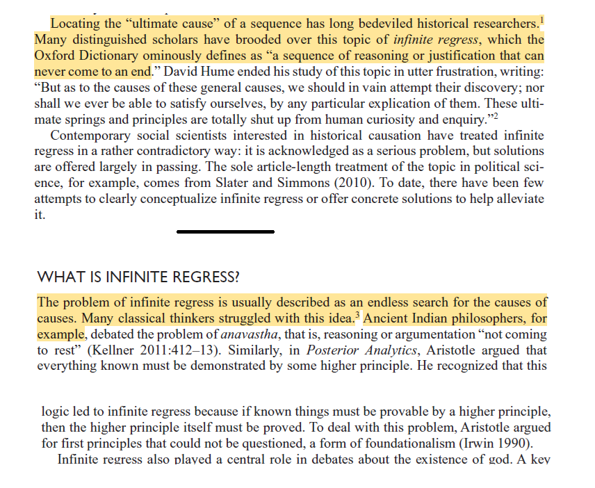 The issues of ‘root causes’ and infinite regression (the endless search ...