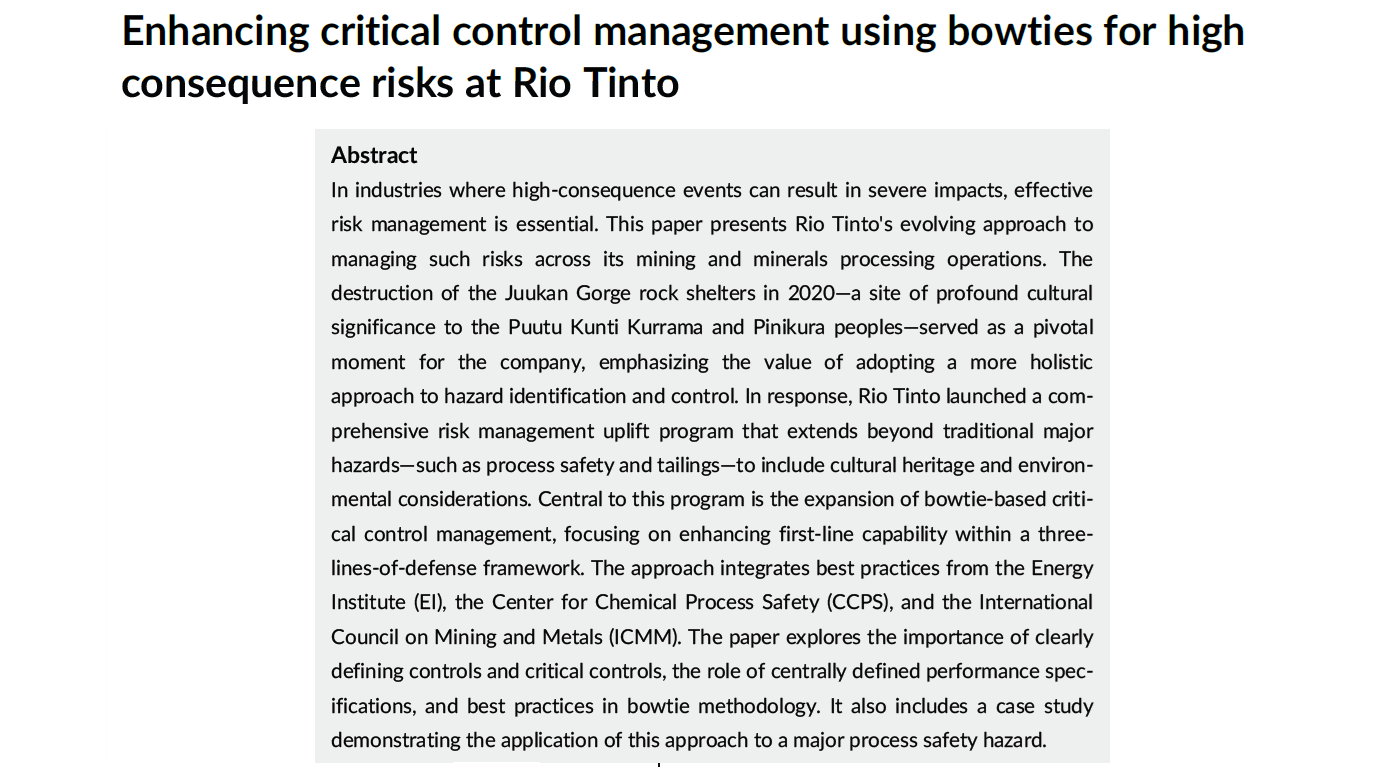 Enhancing critical control management using bowties for high ...