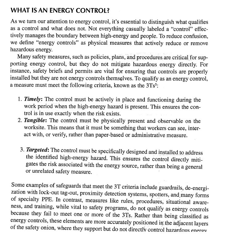 Direct Controls / Alternative Controls for managing high-energy hazards ...