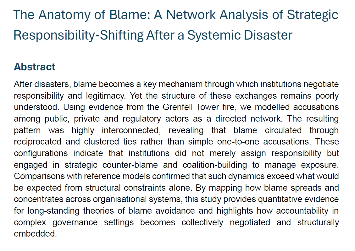 The Anatomy of Blame: A Network Analysis of Strategic Responsibility-Shifting After a Systemic ...